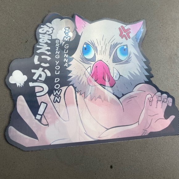 Other | Demon Slayer Inosuke Hashibira 3d Lenticular Motion Car Sticker ...